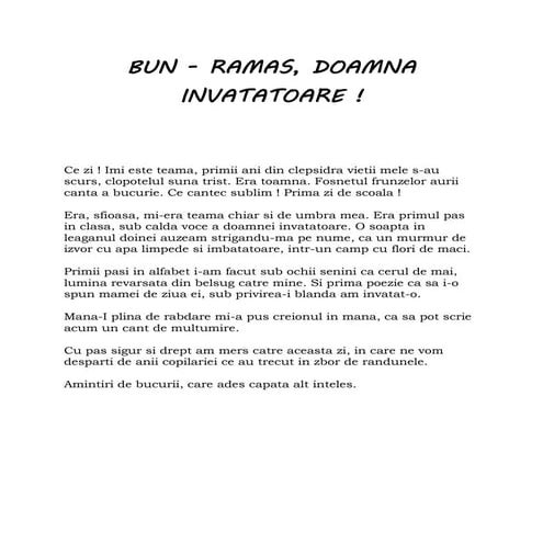 Doamna invatatoare | DOCX