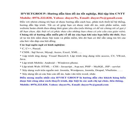 Làm đồ án cntt | PDF