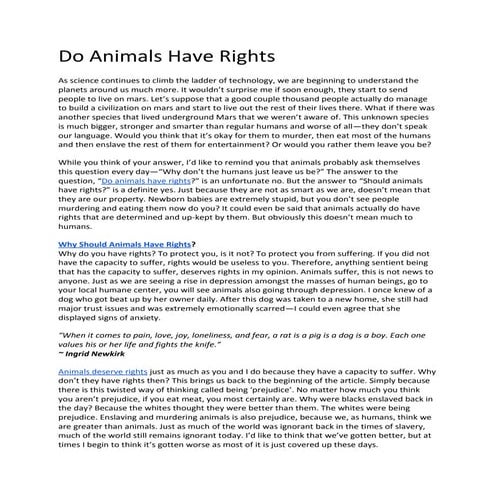 Do animals have rights | DOCX