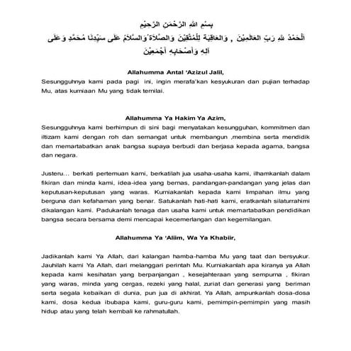 Doa perhimpunan | DOCX