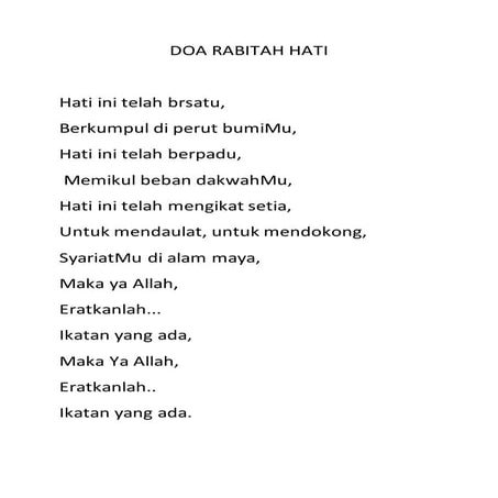 Doa rabitah hati | PDF