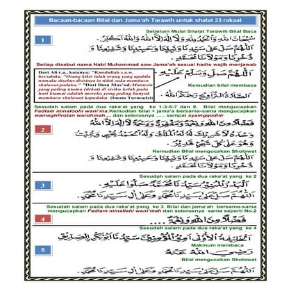 Doa Shalat Tarawih Dan Bacaan Bacaan Bilal Pdf