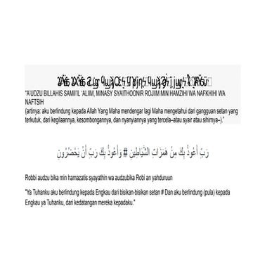 Doa Taawuz Minta Perlindungan dari Gangguan Syaitan | PPTX
