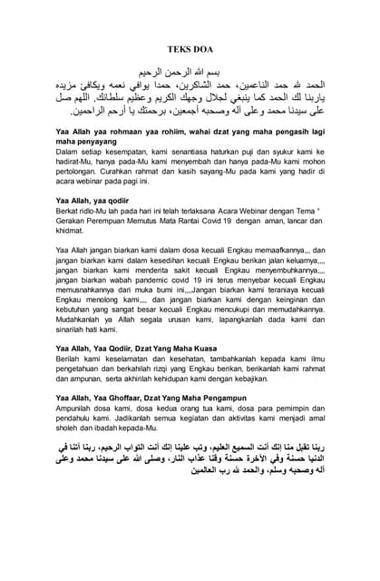 Doa Pembukaan Kegiatan | RTF