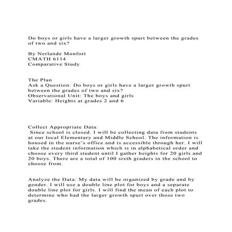 Do boys or girls have a larger growth spurt between the grades o.docx