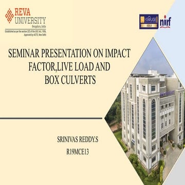 SEMINAR PRESENTATION ON BOX CULVERTS | PPTX