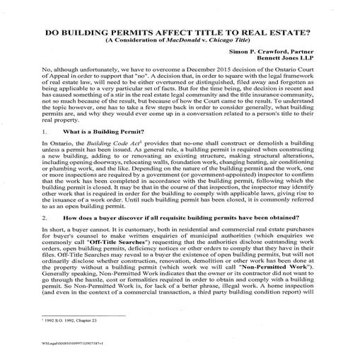 Do building permits affect title to real estate? | PDF