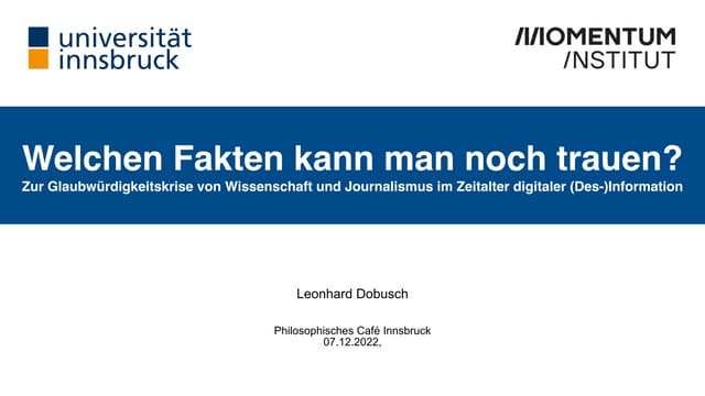 Welchen Fakten kann man noch trauen? | PPT Welchen Fakten kann man noch trauen? | PPT