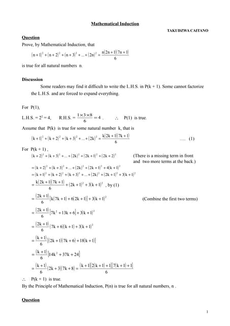 Mathematical Induction | PPTX
