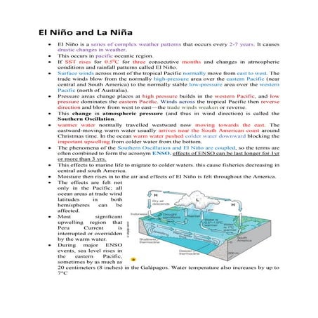 El Nino and La Nina comparison | PDF