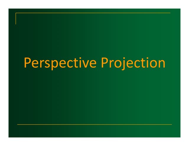 Projection In Computer Graphics | PPTX