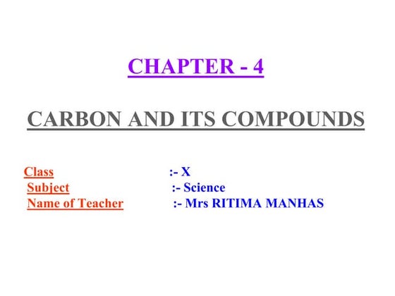 Carbon and its compounds | PPT