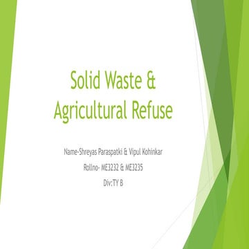 Solid Waste and Agricultural Refuse | PPT