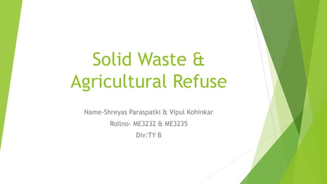 Agricultural waste management | PPTX