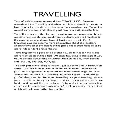 Travelling | PDF
