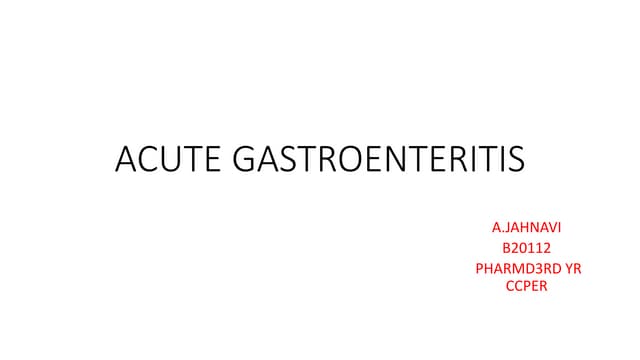 Acute gastroenteritis case study | PPTX