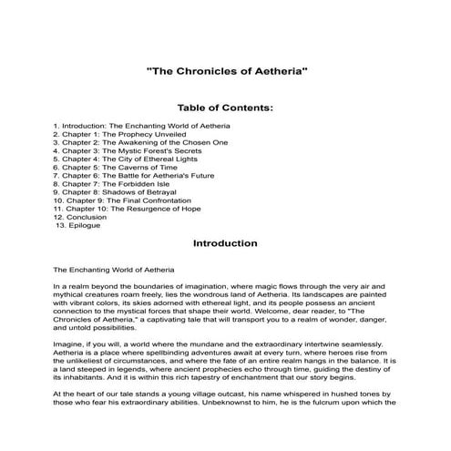 The Chronicles of Aetheria | PDF