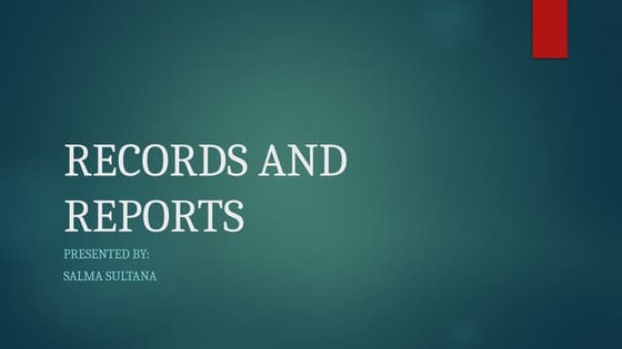 Medical Records: Intro, importance, characteristics & issues | PPT