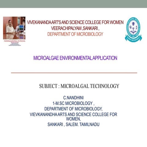 Microalgae Environmental Application | PPTX