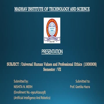 Universal human values from engineering 3rd year | PDF