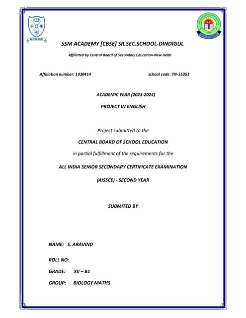 ENGLISH Project class 12 ppt final project last lesson ppt | PDF