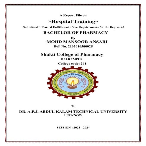 Hospital Training Report B.pharma 7th sem.pdf