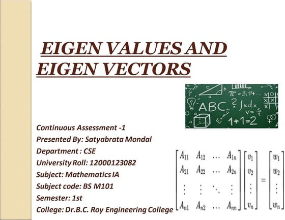Eigenvalues and Eigenvectors | PPT | Physics | Science
