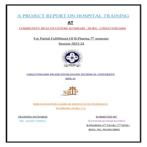 Hospital Training Report- AKTU Hospital Training Report | DOCX