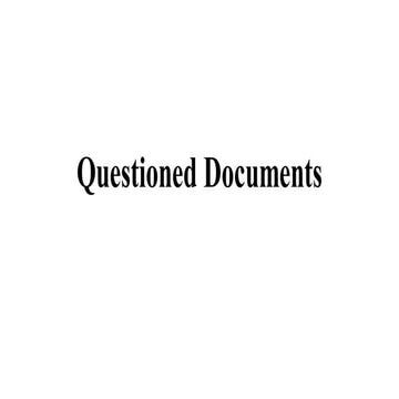 Questioned Documents(Forensic science... | PDF