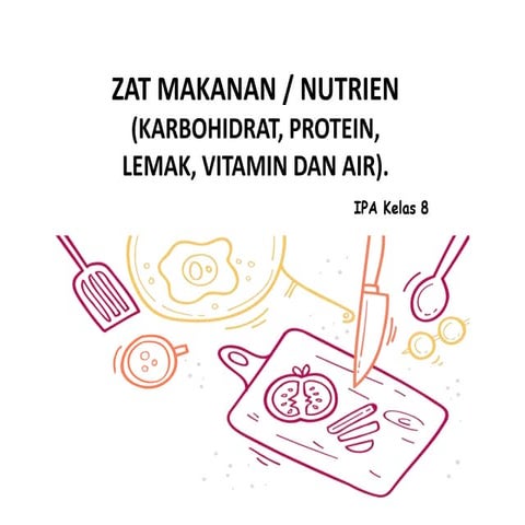Jenis-jenis zat makanan atau nutrisi pada makanan terdiri atas ...