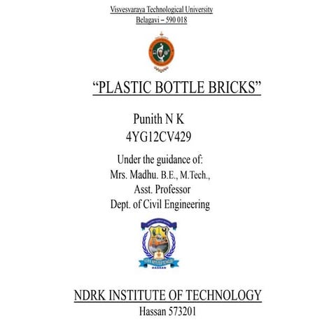 Plastic bottel bricks in civil engineering | PPTX