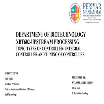 Integral controller, tuning of controller | PPTX