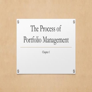 The Process Of Portfolio Management Robert A Strong Pdf