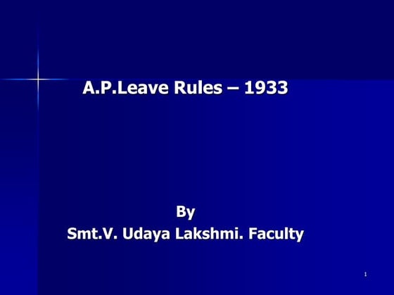 Revised Leave Rules 1980.ppt | Medical Health