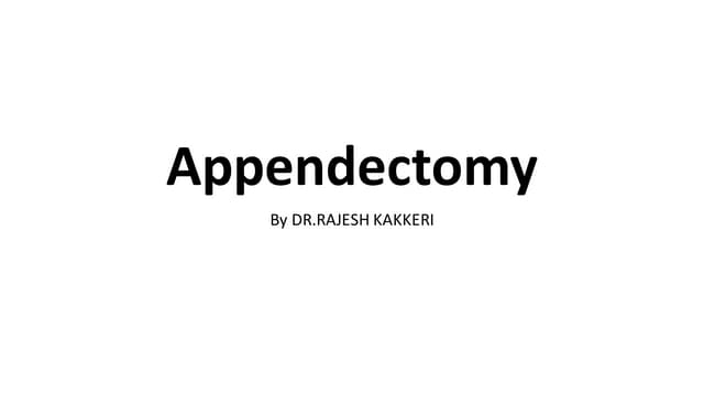 Appendectomy | PPT