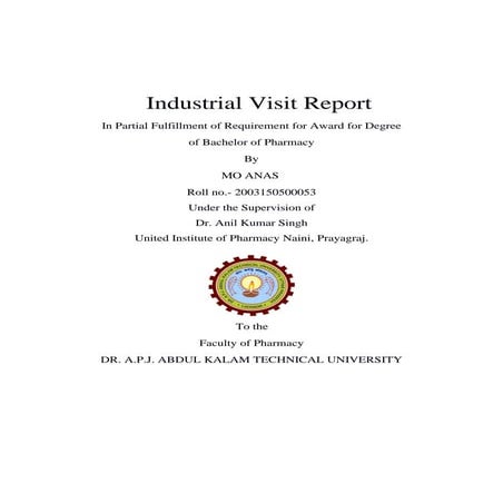 INDUSTRIAL VISIT REPORT SAMSON LABORATORIES BADDI | PDF