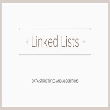 Introduction About Linked Lists And Trees Pptx