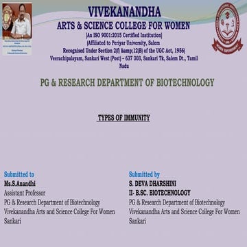 Types of immunity -Immune system and immunotechnology | PPTX