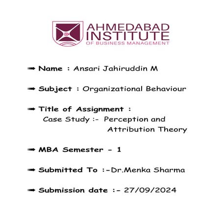 Case Study Of Organisation Behaviour Pdf