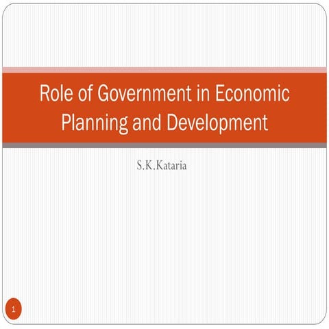 The Role of Government in Economic Development | PPTX
