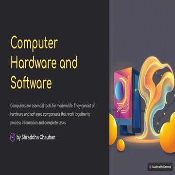 introduction to computer hardware and sofeware | PDF