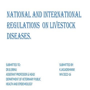 national and international regulations of livestock | PPTX