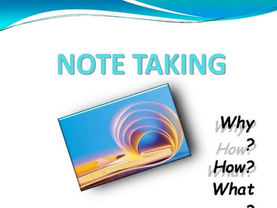 Note taking and outlining | PPTX | Education