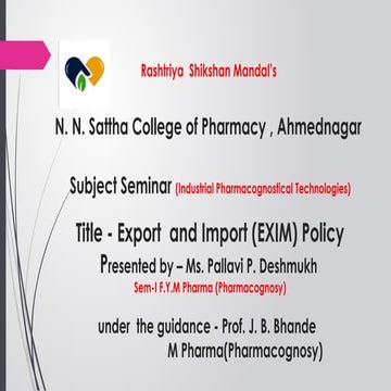 EXIM POLICY OF INDIA ( Export -Import) Presentation.pptx
