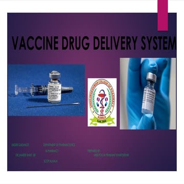 Vaccine drug delivery system ,single shot vaccine | PPTX