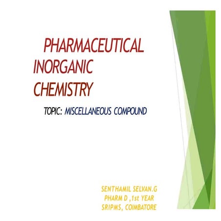 Antidotes miscellaneous compounds bpharm | PPT