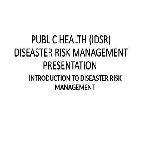 Introduction to disaster management | PPTX