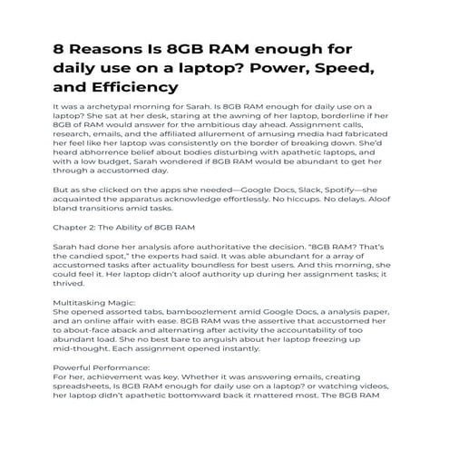 8 Reasons Is 8GB RAM enough for daily use on a laptop? Power, Speed ...