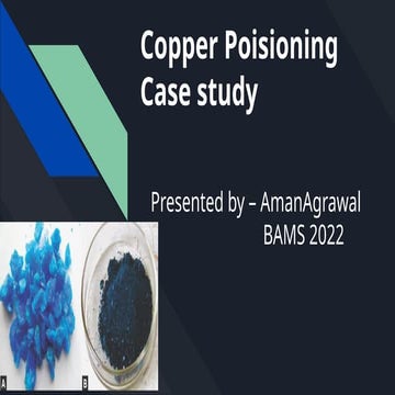 Copper poisoning (poisoning, mode of action) | PPTX