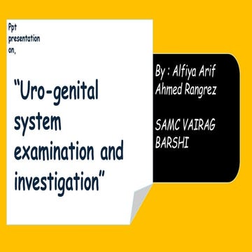 Urogenital system examination and investigation pdf | PDF